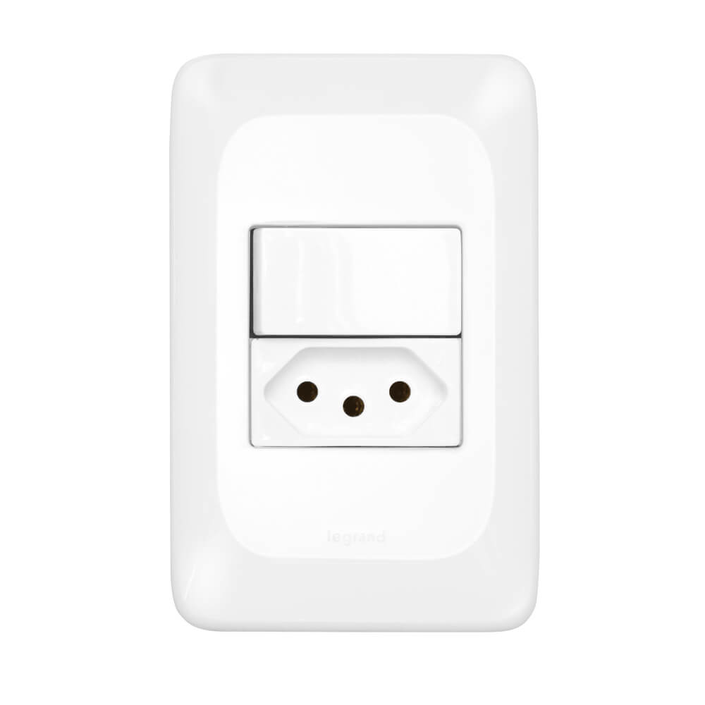 Chatuba | Conjunto 1 Interruptor Simples 1 Tomada 2P+T Pop 4x2 10A Pial ... Chatuba | Conjunto 1 Interruptor Simples 1 Tomada 2P+T Pop 4x2 10A Pial ...