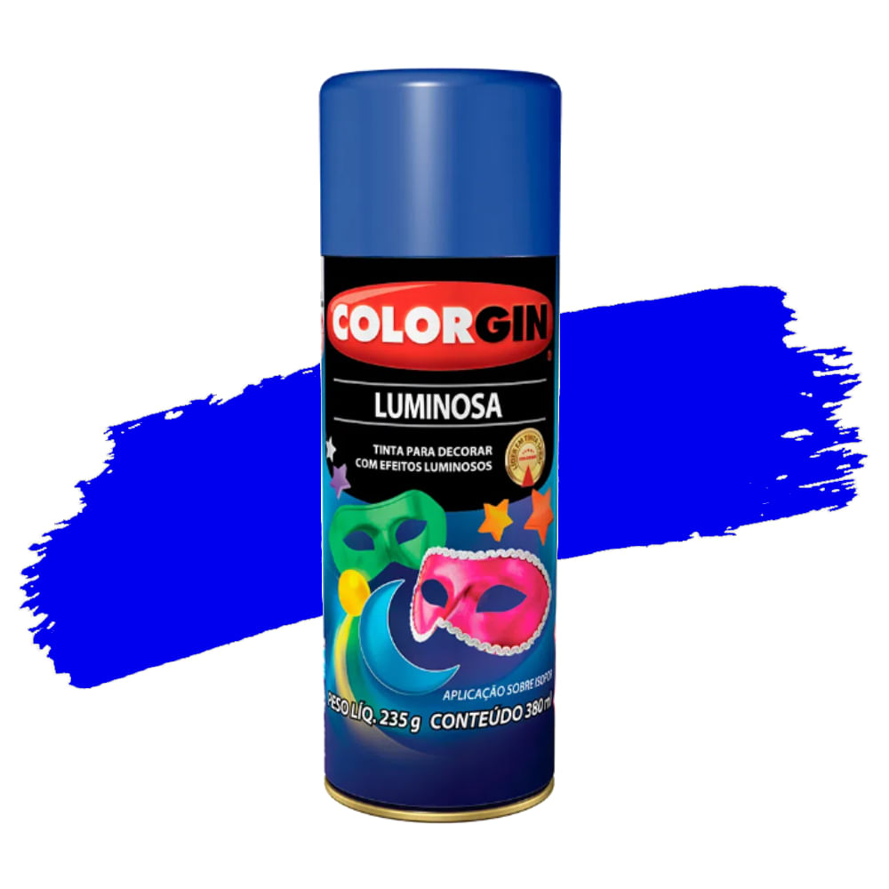 Chatuba | Tinta Spray Luminosa Azul 350ml Colorgin - Chatuba